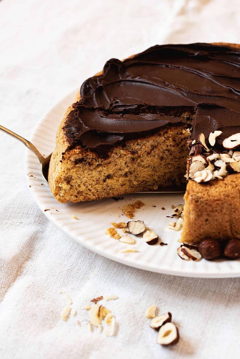 Bizcocho de avellanas y chocolate - Sin gluten